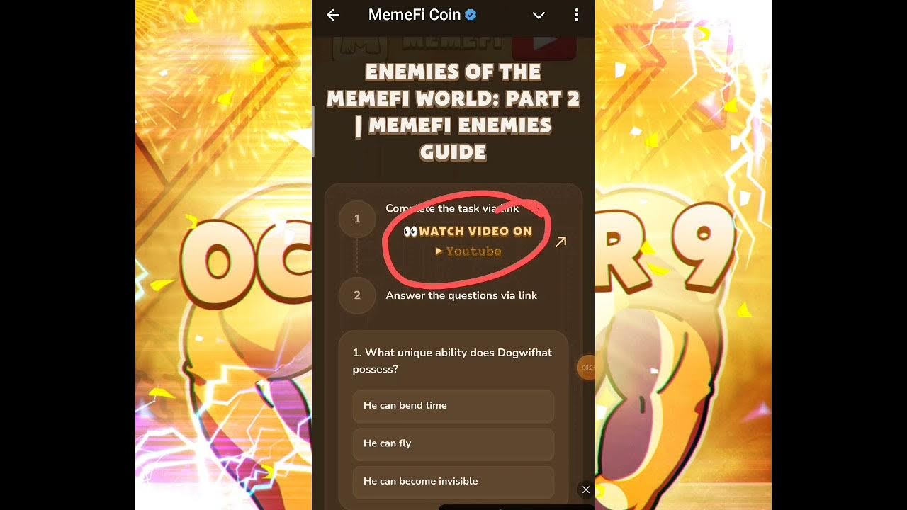 Today Memefi Video Answer | Enemies of the Memefi World: Part 2 Memefi video answer code ...