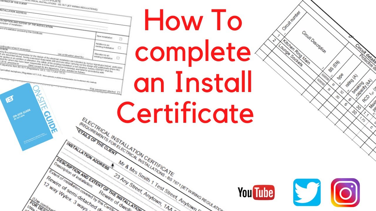 How To Fill In An Electrical Install Certificate. - YouTube