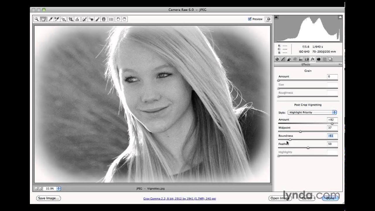 Photoshop CS5 Tutorials-8 Retouching with Camera Raw 9.Vignettes - YouTube