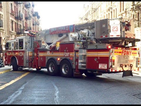 FDNY- Tower Ladder 23 Responding (AIR HORN) - YouTube