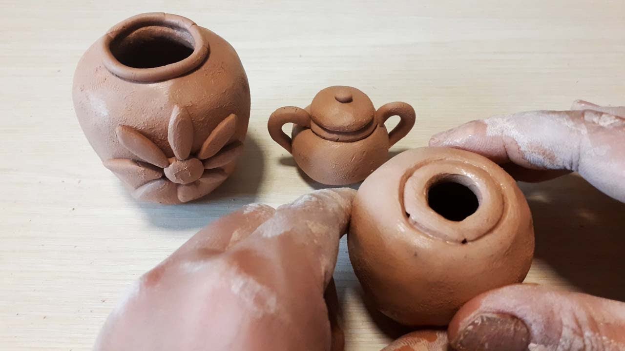 Handmade Clay Pottery: Crafting Miniatures Without a Wheel - YouTube