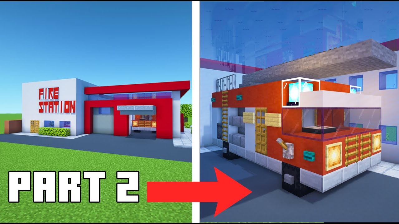 Minecraft Tutorial: How To Make A Fire House Part 2 "2022 City tutorial ...