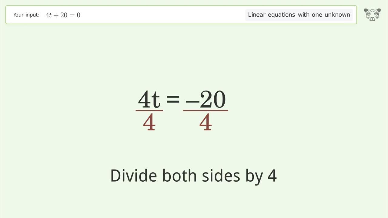 solve-4t-20-0-linear-equation-video-solution-tiger-algebra-youtube