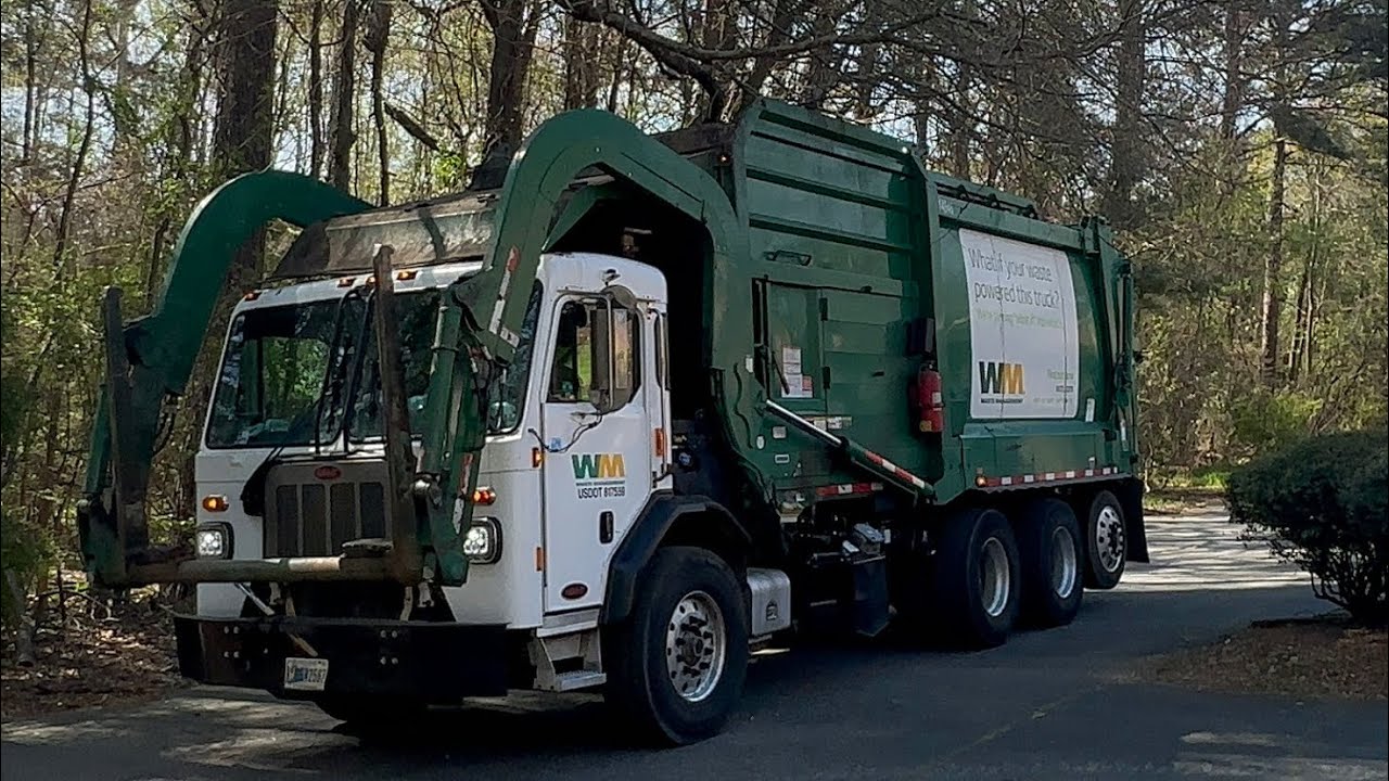 Waste Management Pete 520 214648 Heil Front loader W/ Tag axle - YouTube