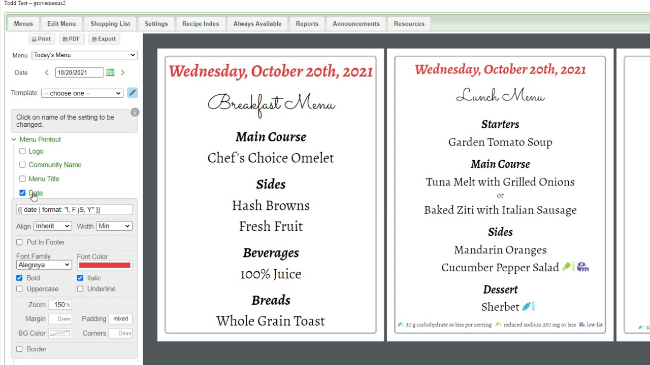 Formatting Today's Menu - YouTube