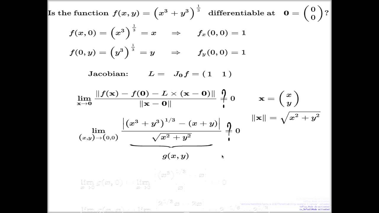 Differentiability Example III - YouTube