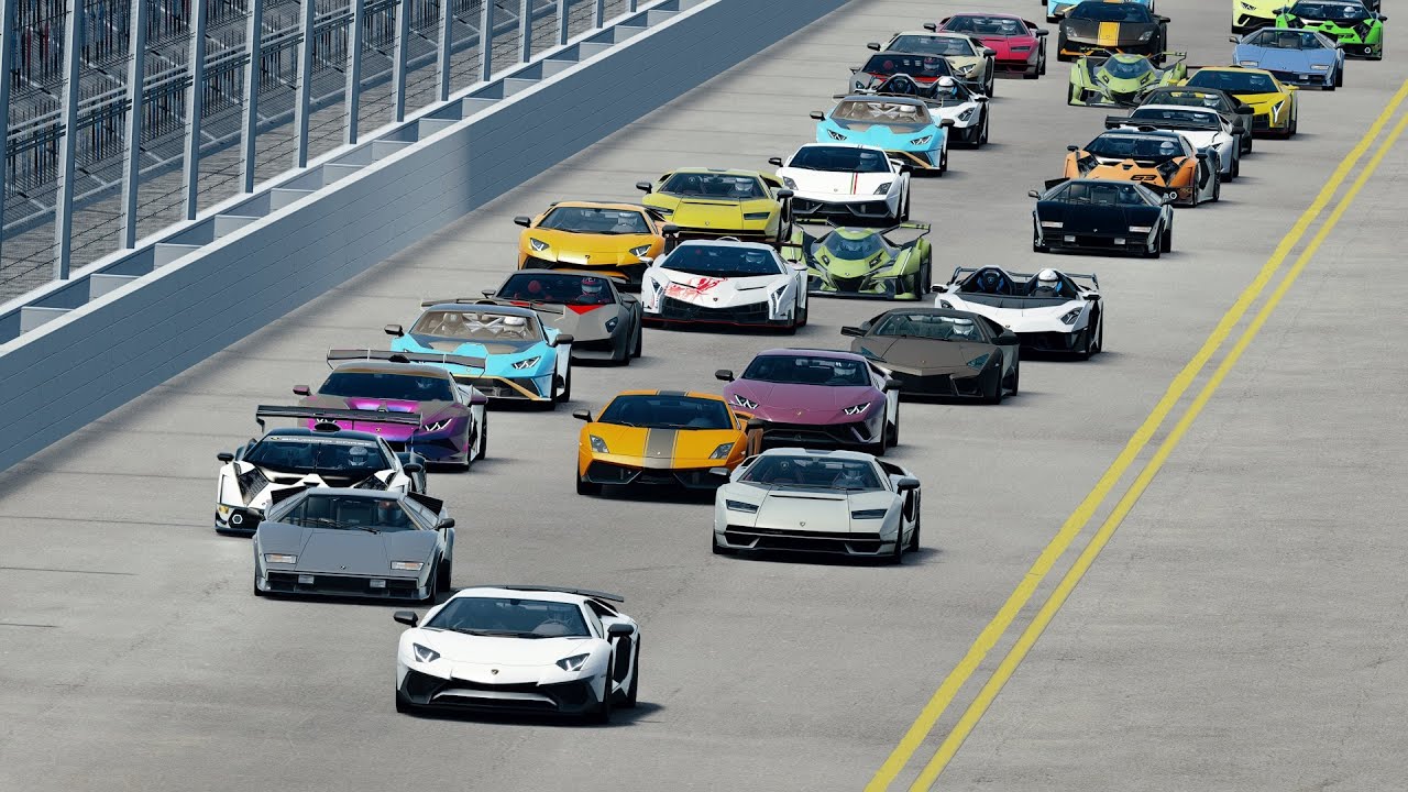 Lamborghini Hypercars MEGA BATTLE at Daytona Oval Speedway - YouTube