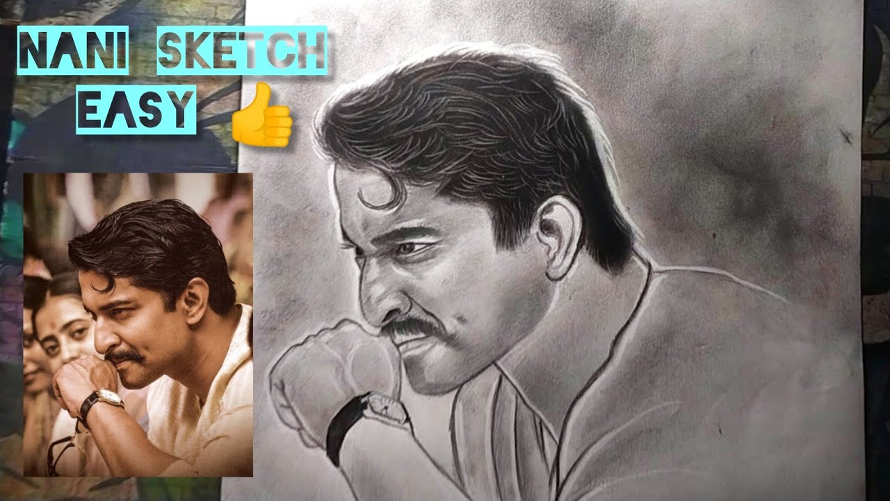 Natural star 🌟 Nani drawing ️//shyam Singha Roy drawing ️🔥 - YouTube