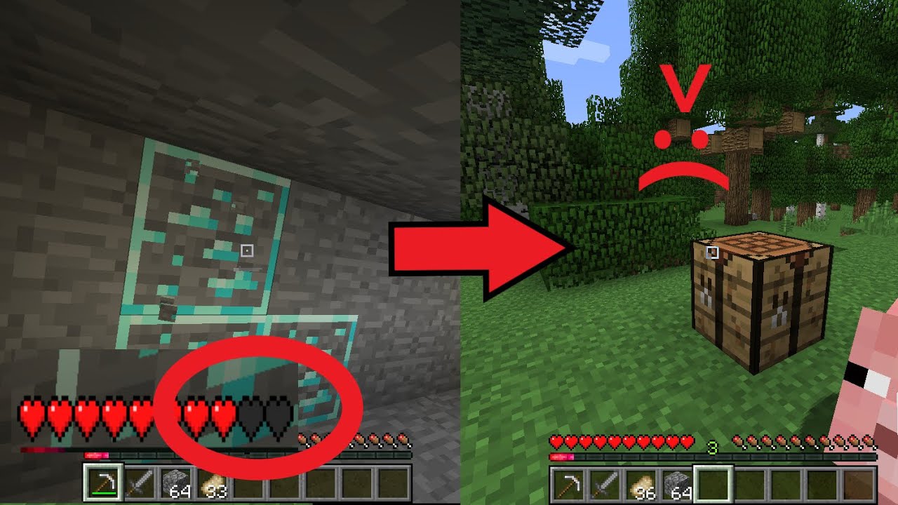 Minecraft but if we take damage we tp back to spawn (ft.JavaMC) - YouTube