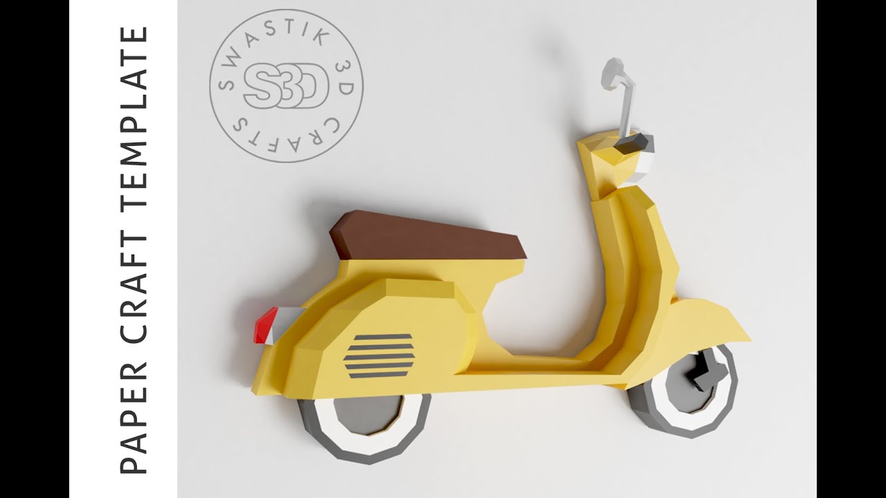 3d Papercraft scooter part 1 - YouTube