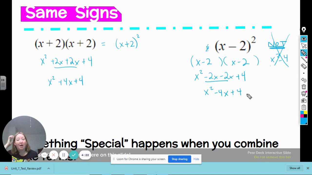 Multiplying Polynomials Special Products - YouTube