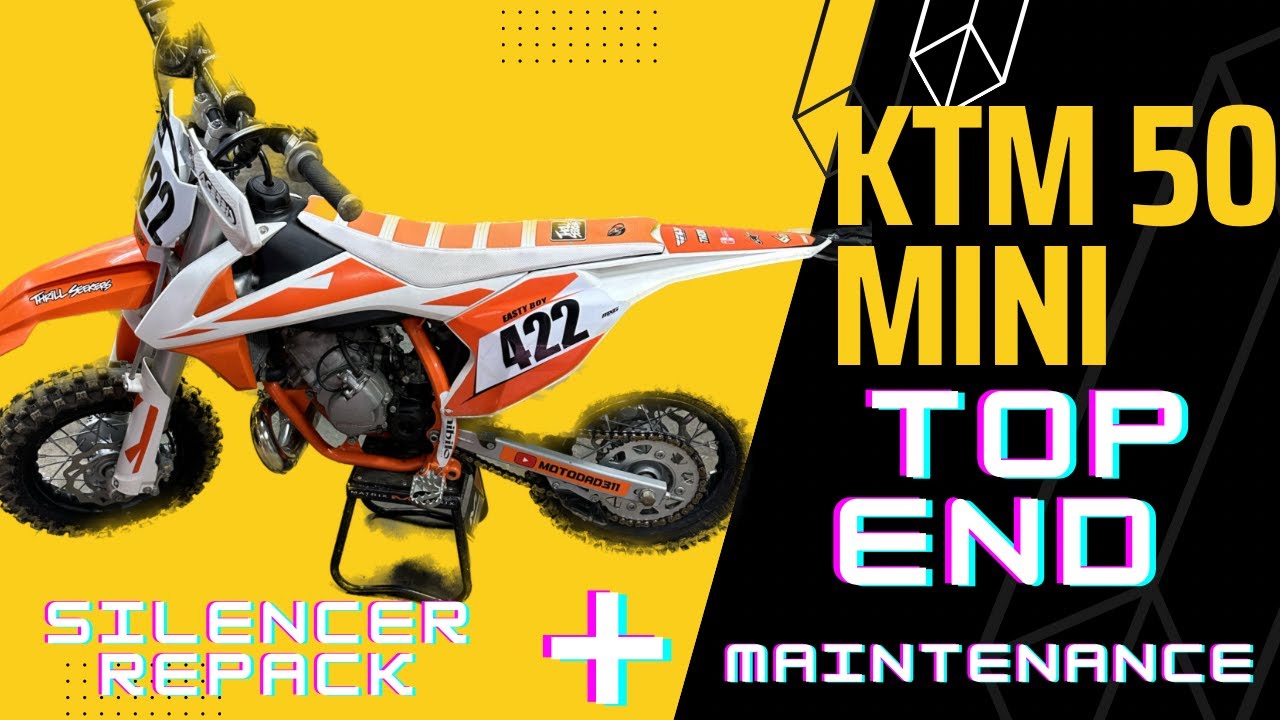 KTM 50 mini, top end rebuild and exhaust repacking. - YouTube