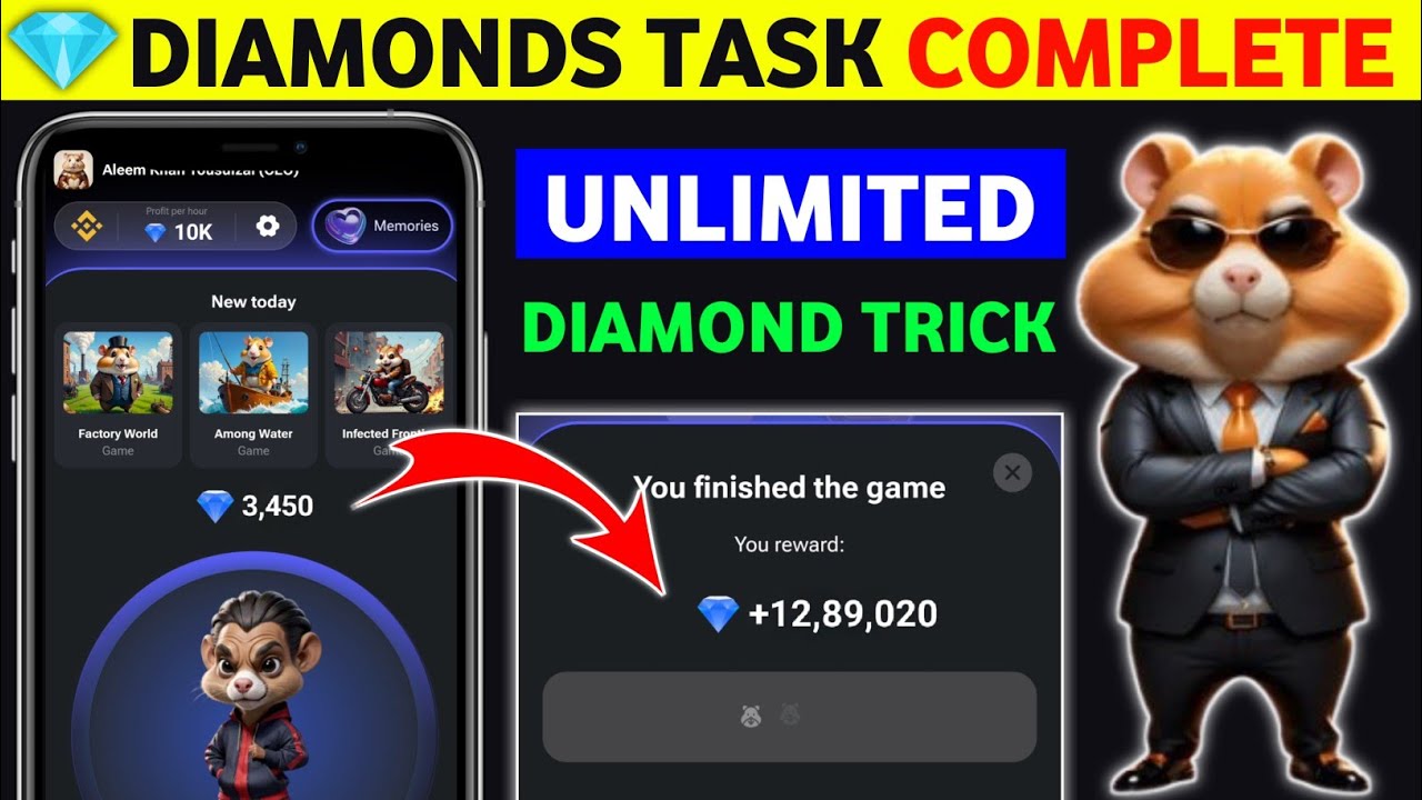 Hamster Kombat diamond increase trick | Hamster Kombat diamond task ...