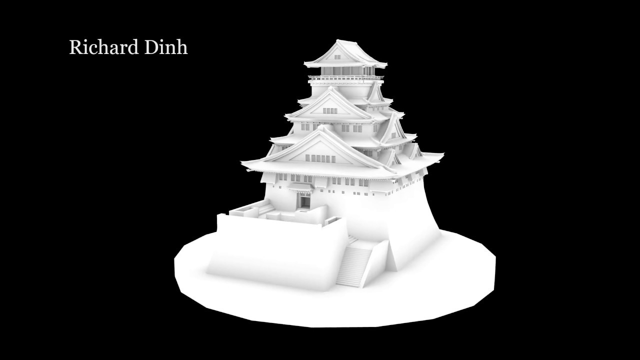 Osaka Castle 3D Model Turnaround - YouTube