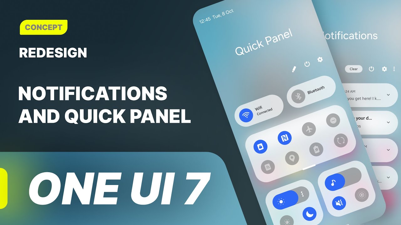 Redesign Quick Panel & Notification Bar (Light Mode) - One UI 7 - YouTube