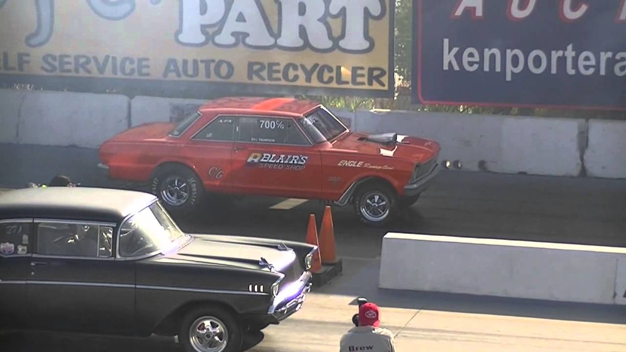 MOONEYES Car Show Irwindale Dragstrip Chevy Ford runs 12/8/12 - YouTube