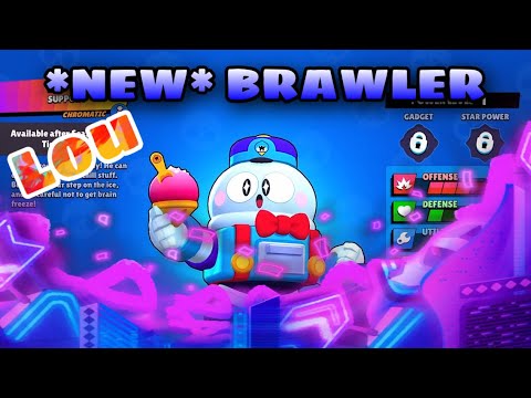 *NEW* BRAWLER LOU GAMEPLAY! 😱 All *NEW* SKINS AND ANIMATIONS! Brawl ...