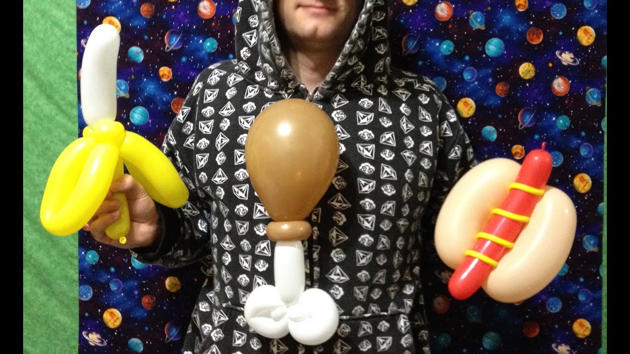Hot Dog! Banana! Turkey Leg! Balloon Twisting Food #7 - YouTube