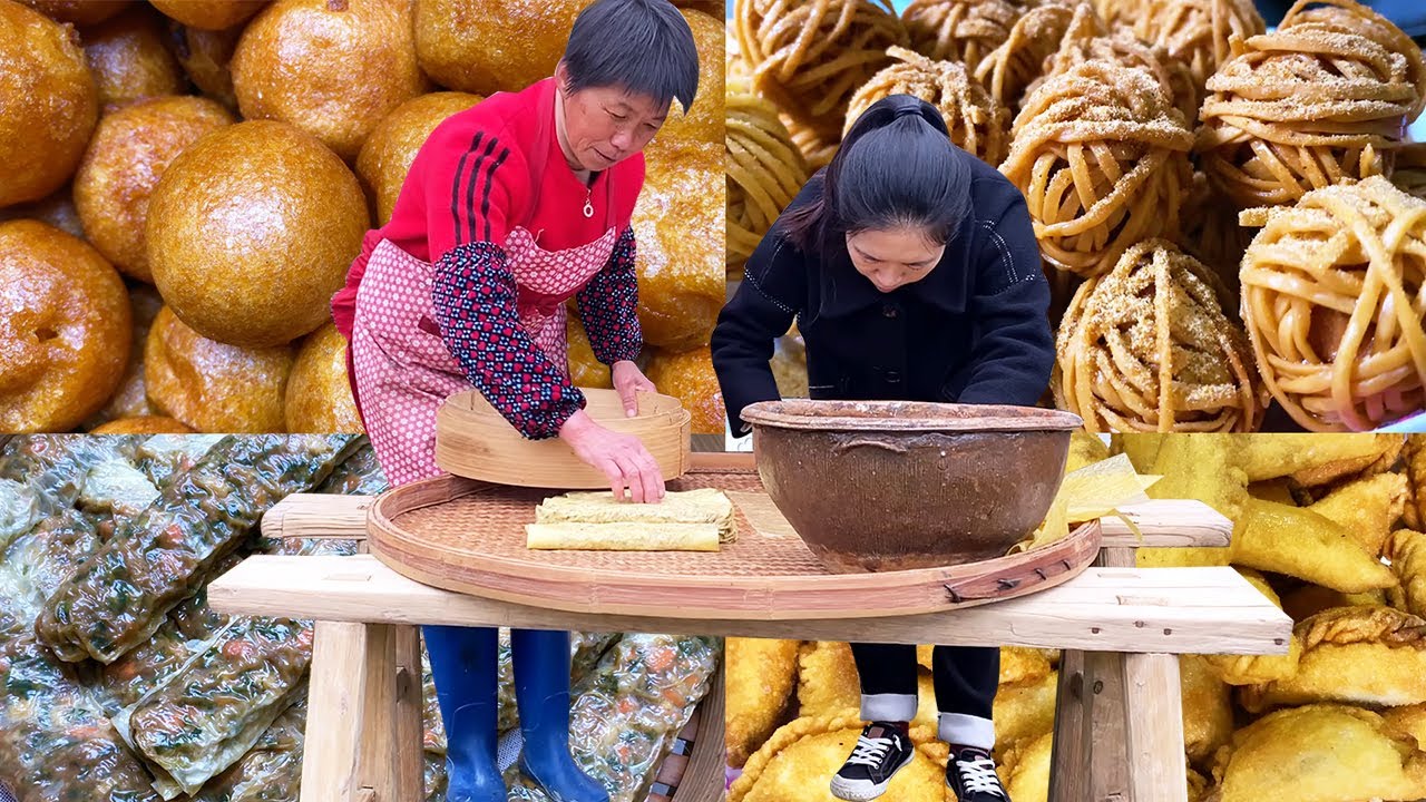 炸年味！阿嬷油炸传统酥饺、蛋面酥、五香卷、薯球，全家人围一桌吃得不亦乐乎丨Fried New Year's【闽湖阿嬤Fujian ...