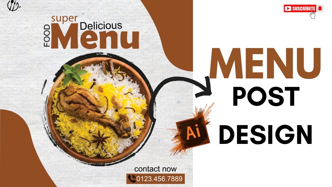 How To Design Social media post Menu Design illustrator Tutorials - YouTube