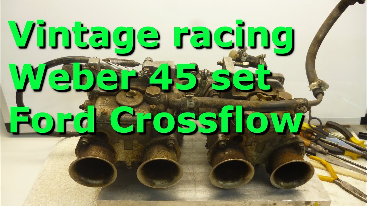 Original period correct racing set of 45 DCOE weber carbs for Ford ...