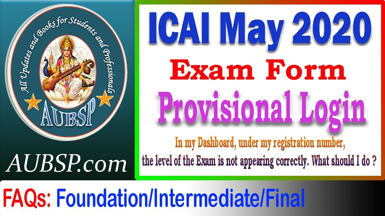 ICAI Exam Form Nov 2020 Provisional Admission | CA Foundation ...