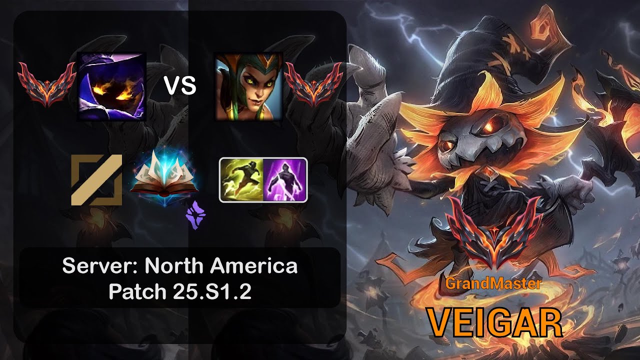 Veigar Mid (Tank) vs Cassiopeia - NA GrandMaster - Patch 25.S1.2 - YouTube