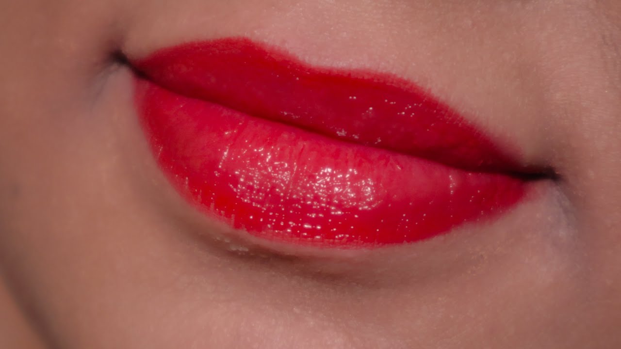 #12 Cherry Red lip tutorial - YouTube