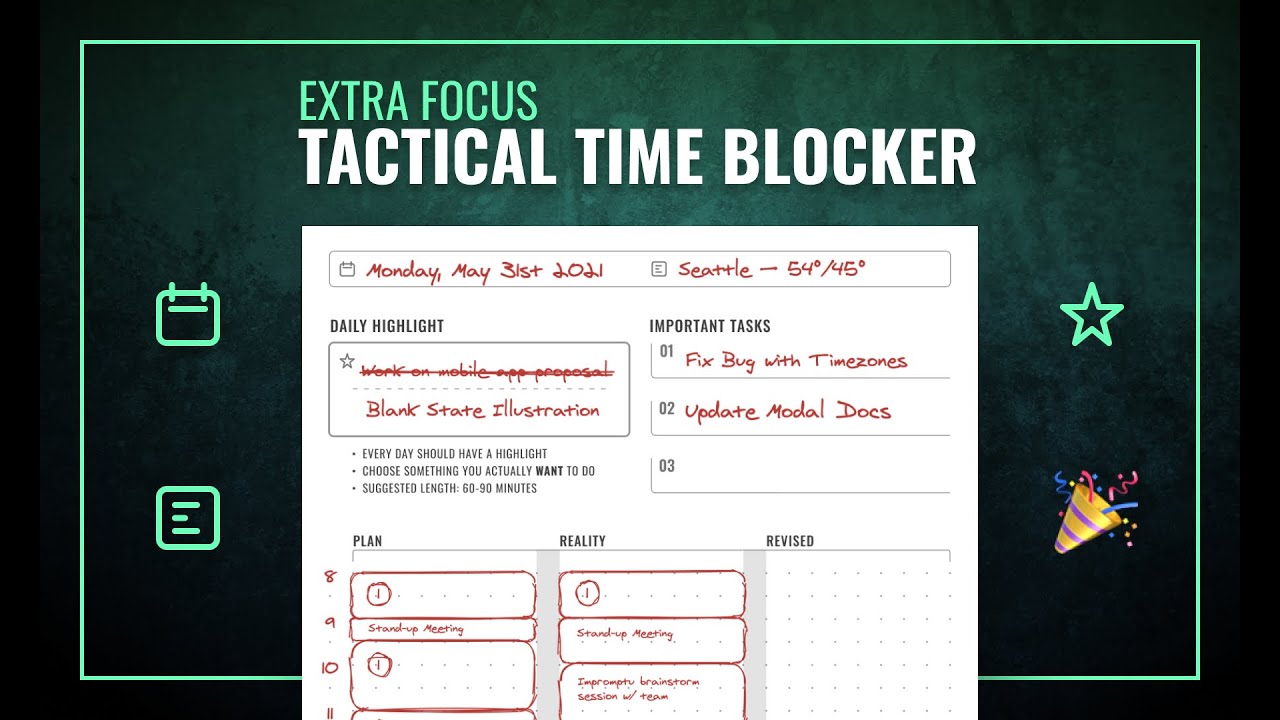 Planning My Day with the Tactical Time Blocker - YouTube