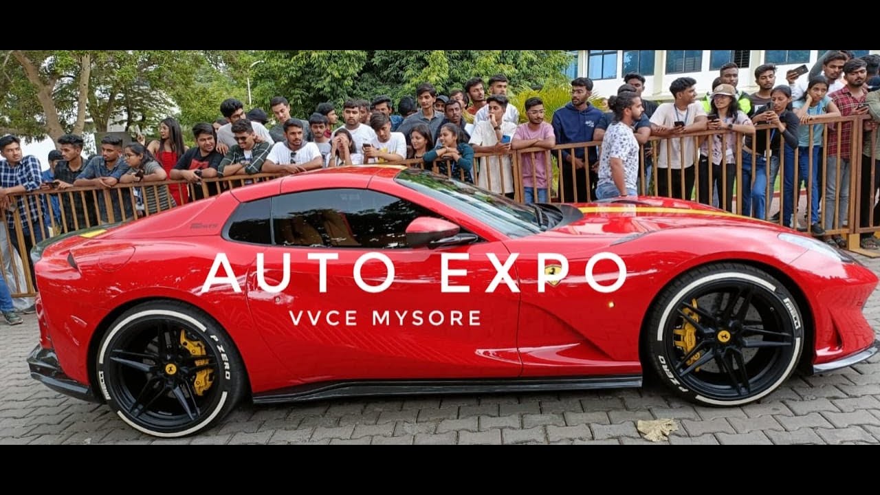 Auto Expo At VVCE Mysore vidyuth 2k23 Supercars and Superbikes Ferrari ...