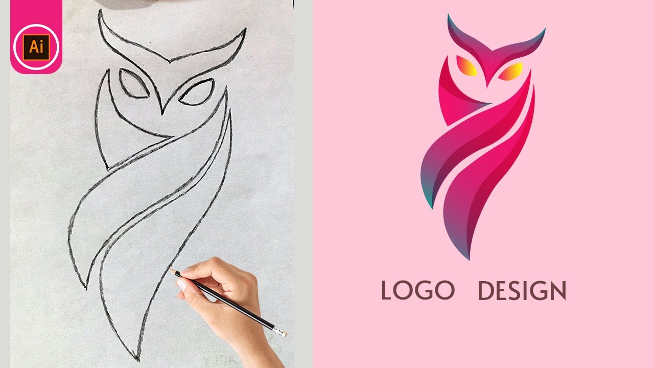 Logo design process from sketch to the end Adobe illustrator Tutorial # ...
