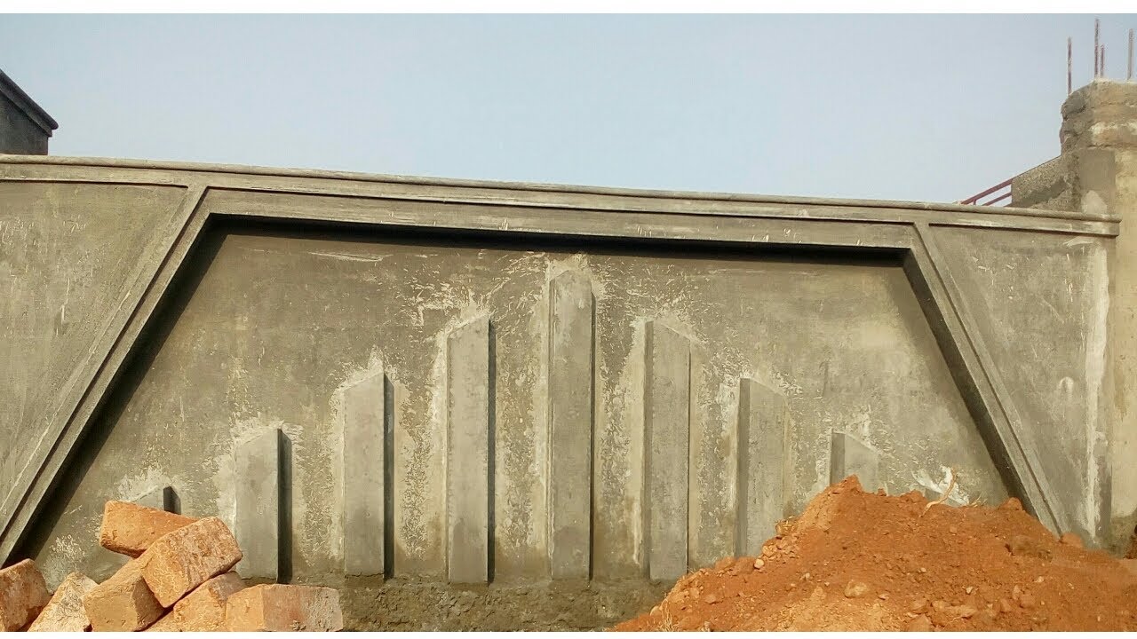 House Construction || Compound Wall Design || Rendering Sand & Cement ...