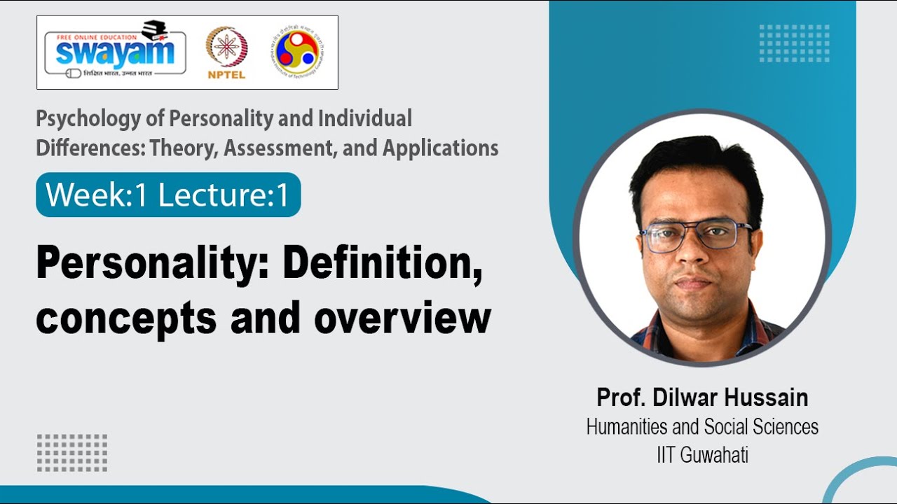 Lec 1: Personality: Definition, concepts and overview - YouTube