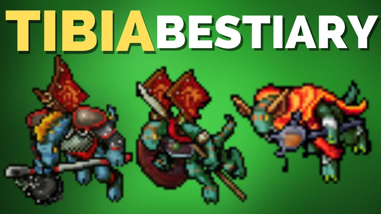 TIBIA BESTIARY Lizard Highguard, Lizard Legionnaire, Lizard Dragon ...