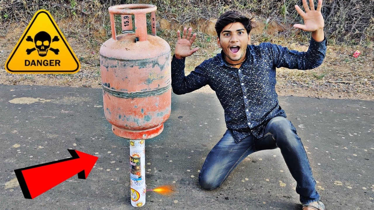 Gas Cylinder vs Giant Sky Shot Experiment || Gas Cylinder Fly Or Not ...