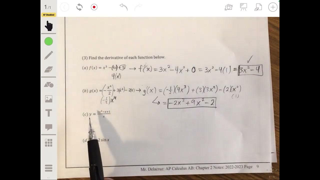 Differentiation Using the Sum and Difference Rules | AP Calculus AB/BC ...