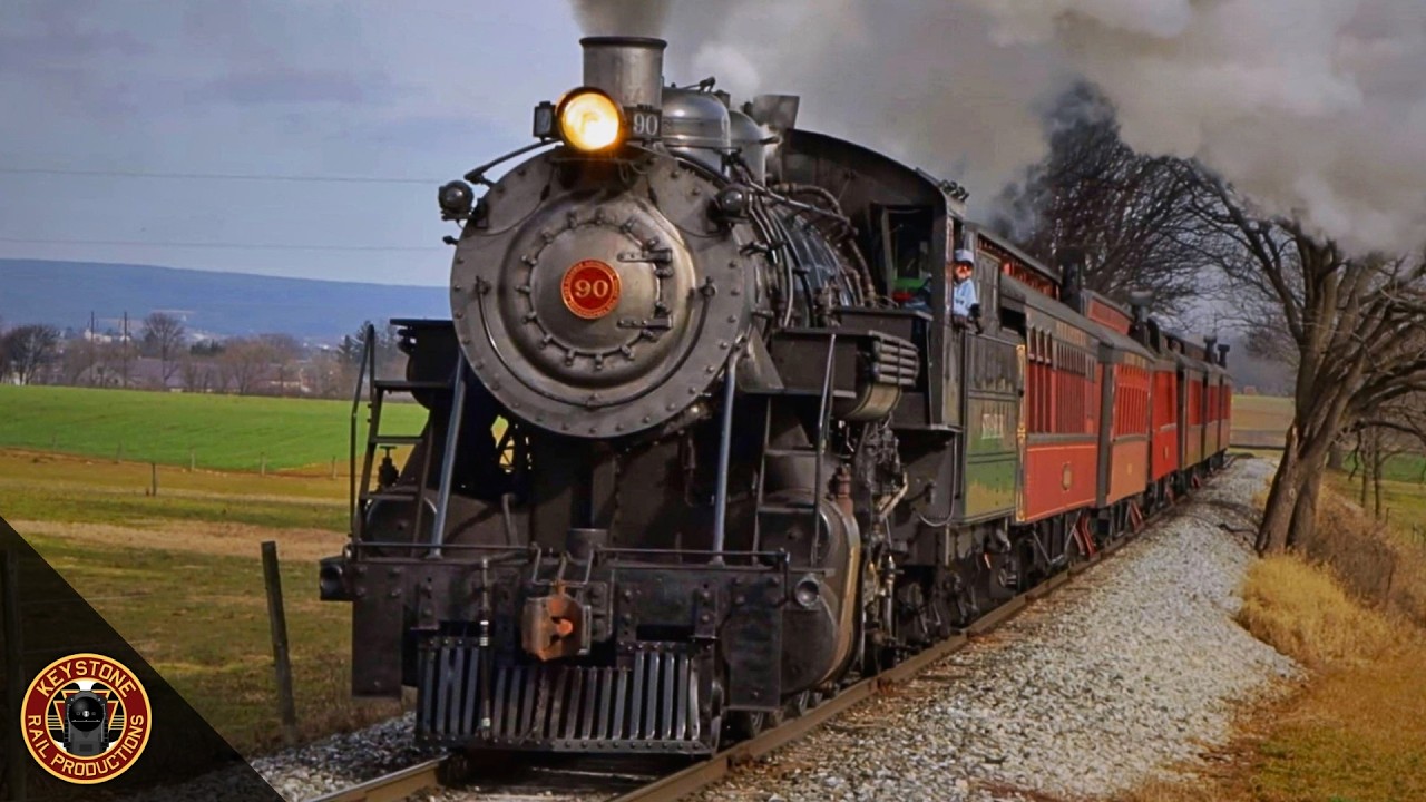Strasburg Rail Road 90: Rolling Through the Winter Hillside (4K) - YouTube