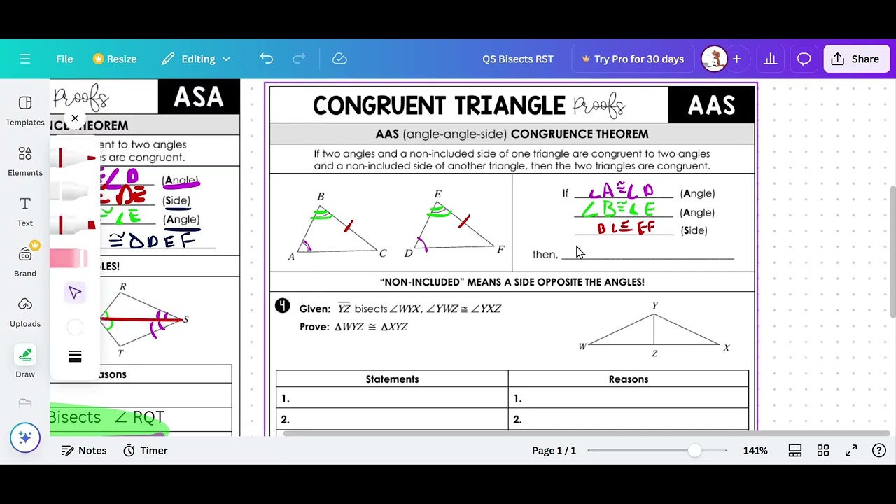 Examples for AAS ASA Worksheet - YouTube