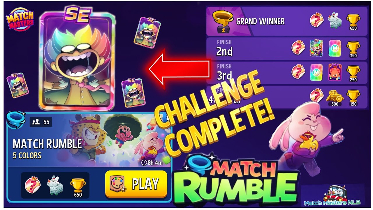 Match Masters Rumble 5 Colors SE Doctor Finish Prizes Boosters - YouTube
