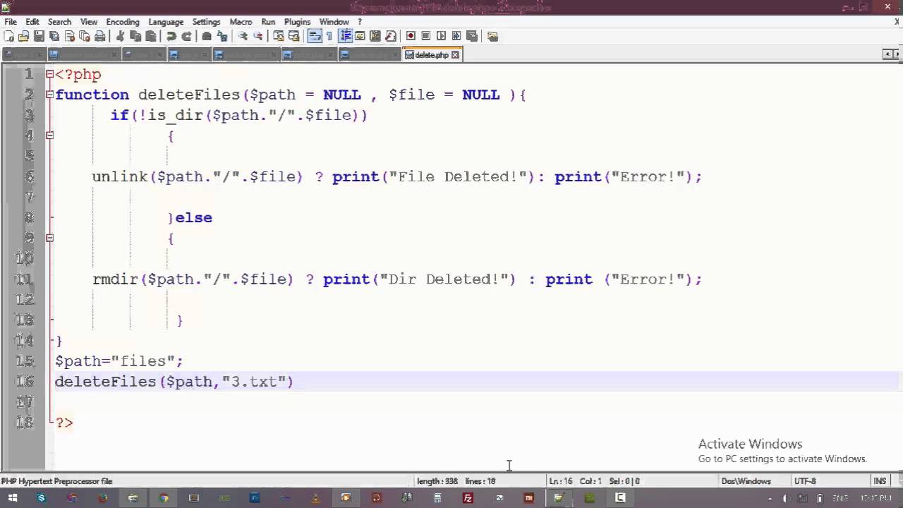 Php File Handling Deleting Files And Directories In Php Youtube