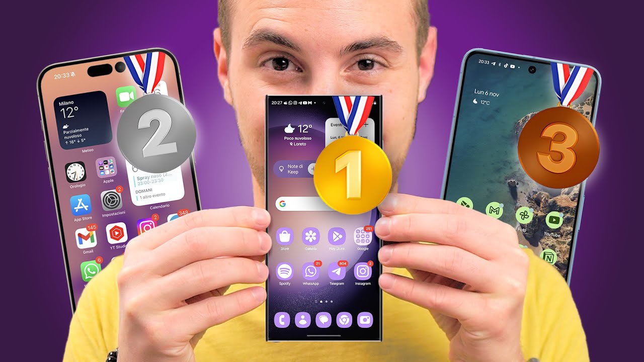SAMSUNG GALAXY (OneUI 6) vs iPHONE (iOS 17) vs GOOGLE PIXEL (Android 14 ...