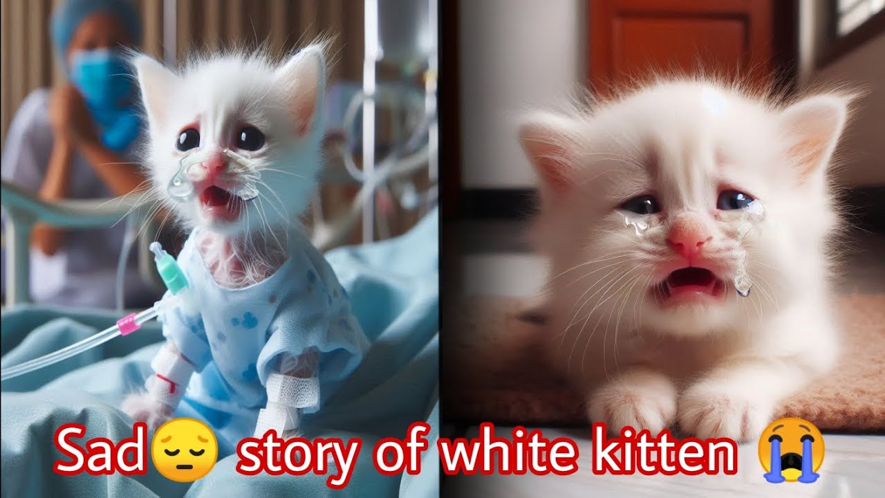 sad 😔 story of white kitten 😭 white kitten sad video #viral #funny # ...