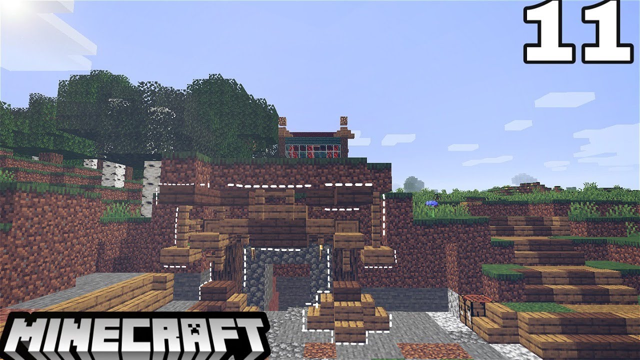 Minecraft: Mining Entrance Design/Build Hardcore Let's Play | Ep. 11 ...