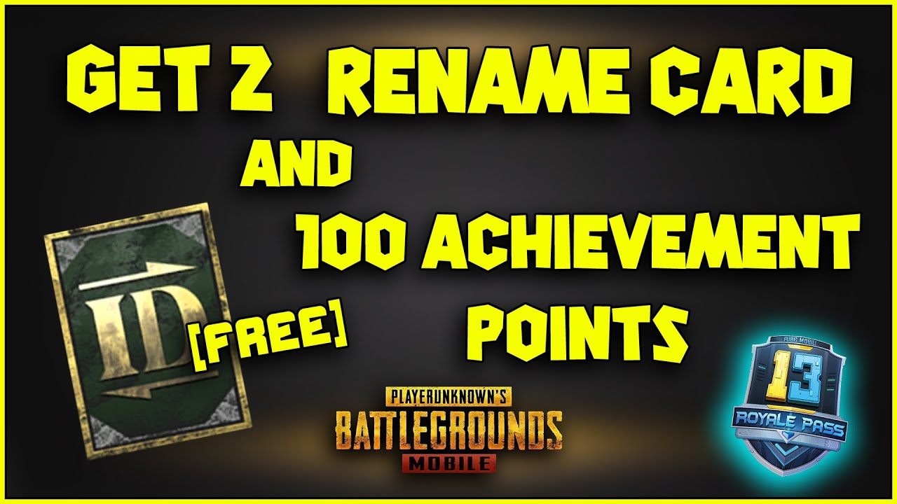 How To Get Rename Card in Pubg Mobile | Get Free Rename Card in Pubg ...