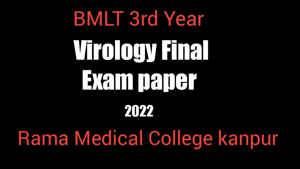 BMLT 3rd year || virology final exam paper|| 2022 | lab technologist ...