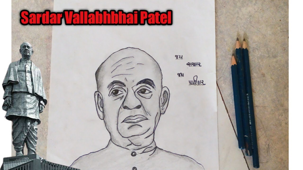 Sardar Vallabhbhai Patel sketch // sardar Patel jayanti // Drawing by ...