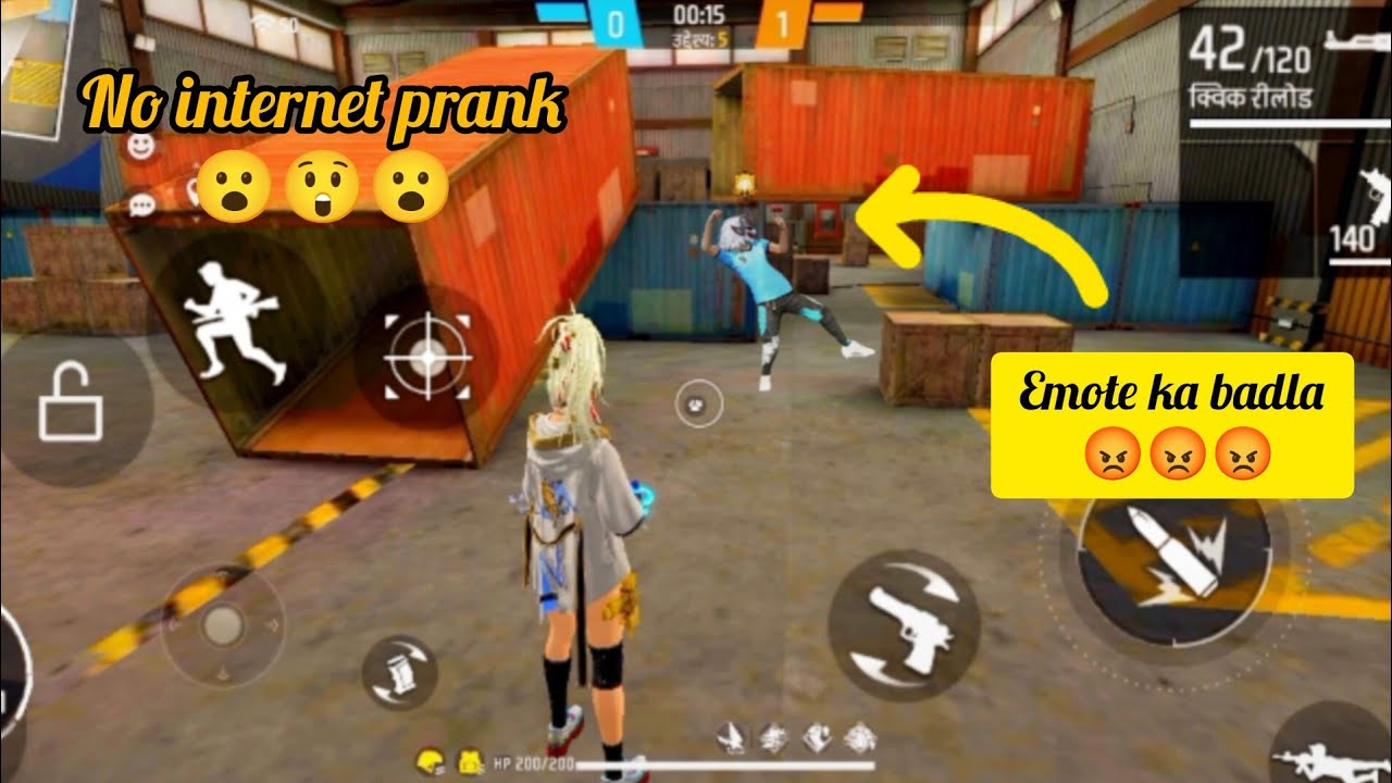 free fire no internet prank 😮😮 // emote ka badla // oye shuuu - YouTube