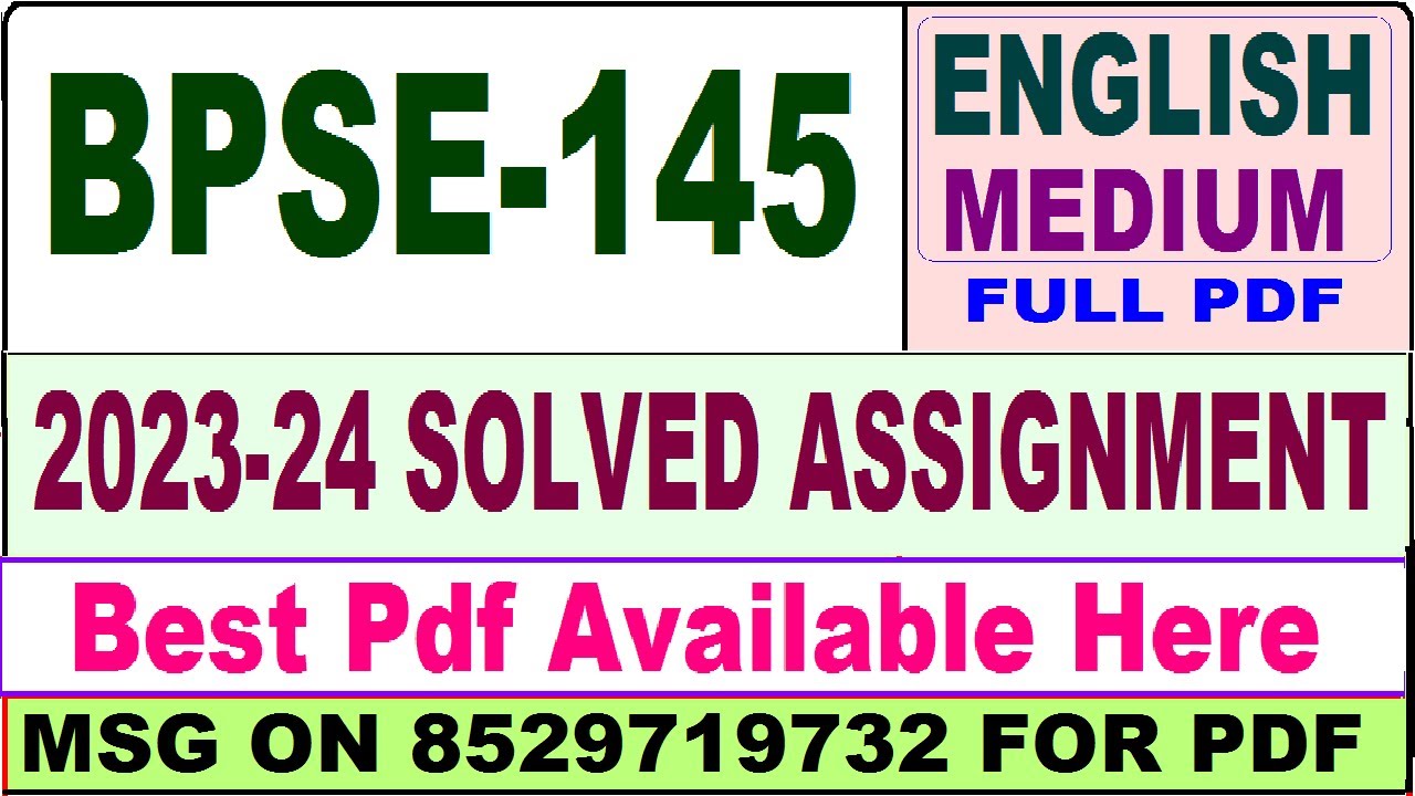 bpse 145 solved assignment 2023-24 || bpse 145 solved assignment 2024 ...