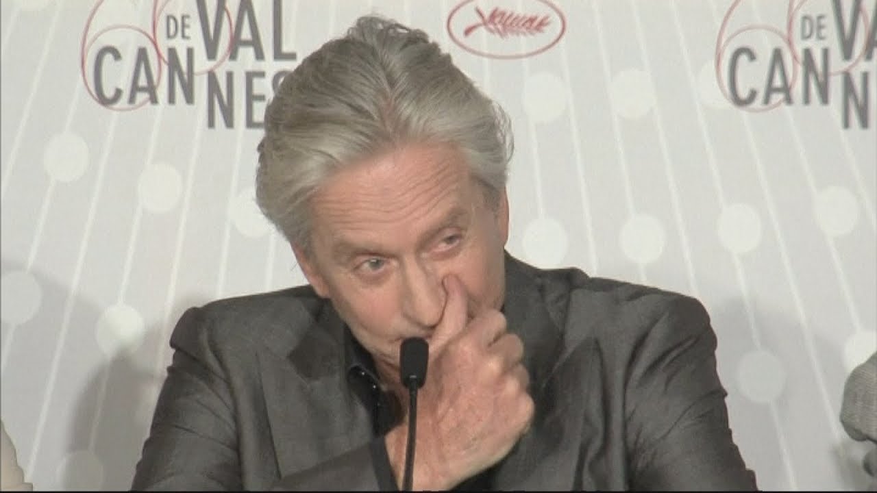 Michael Douglas cries at Cannes: Michael Douglas sheds a tear as he ...