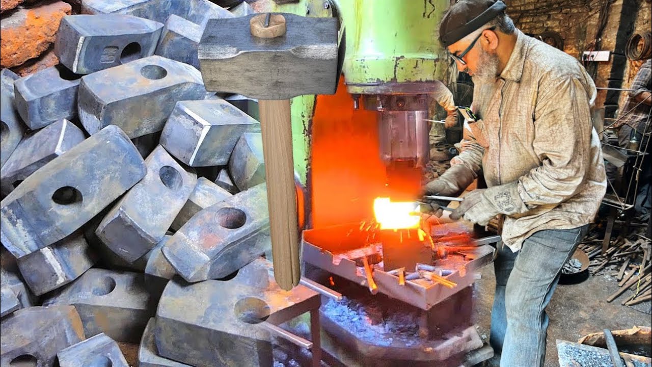 Amazing technique of Hammer forging ||Hand Tool Of poor blacksmiths and ...